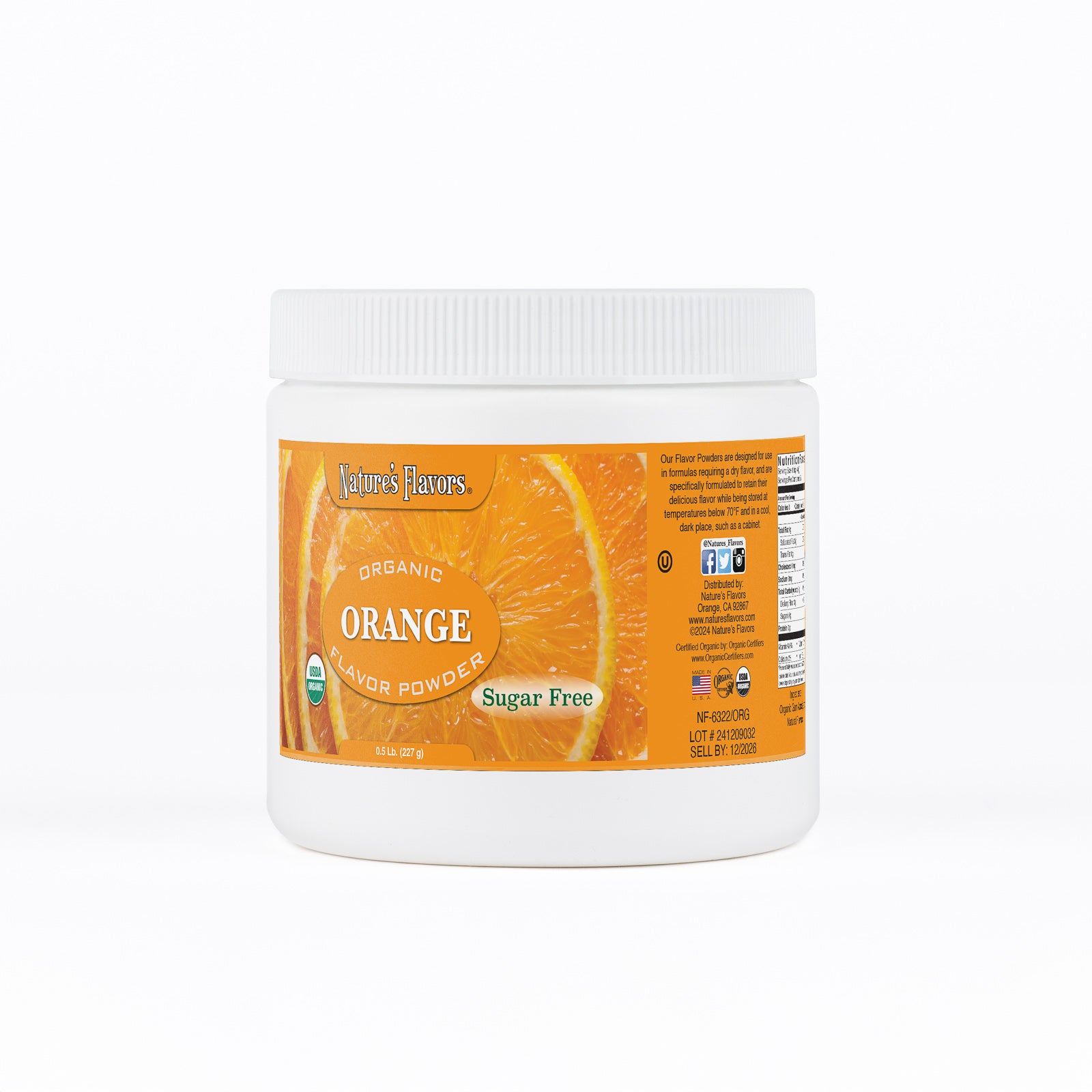 Orange Flavor Powder (Sugar-Free), Organic – Nature's Flavors