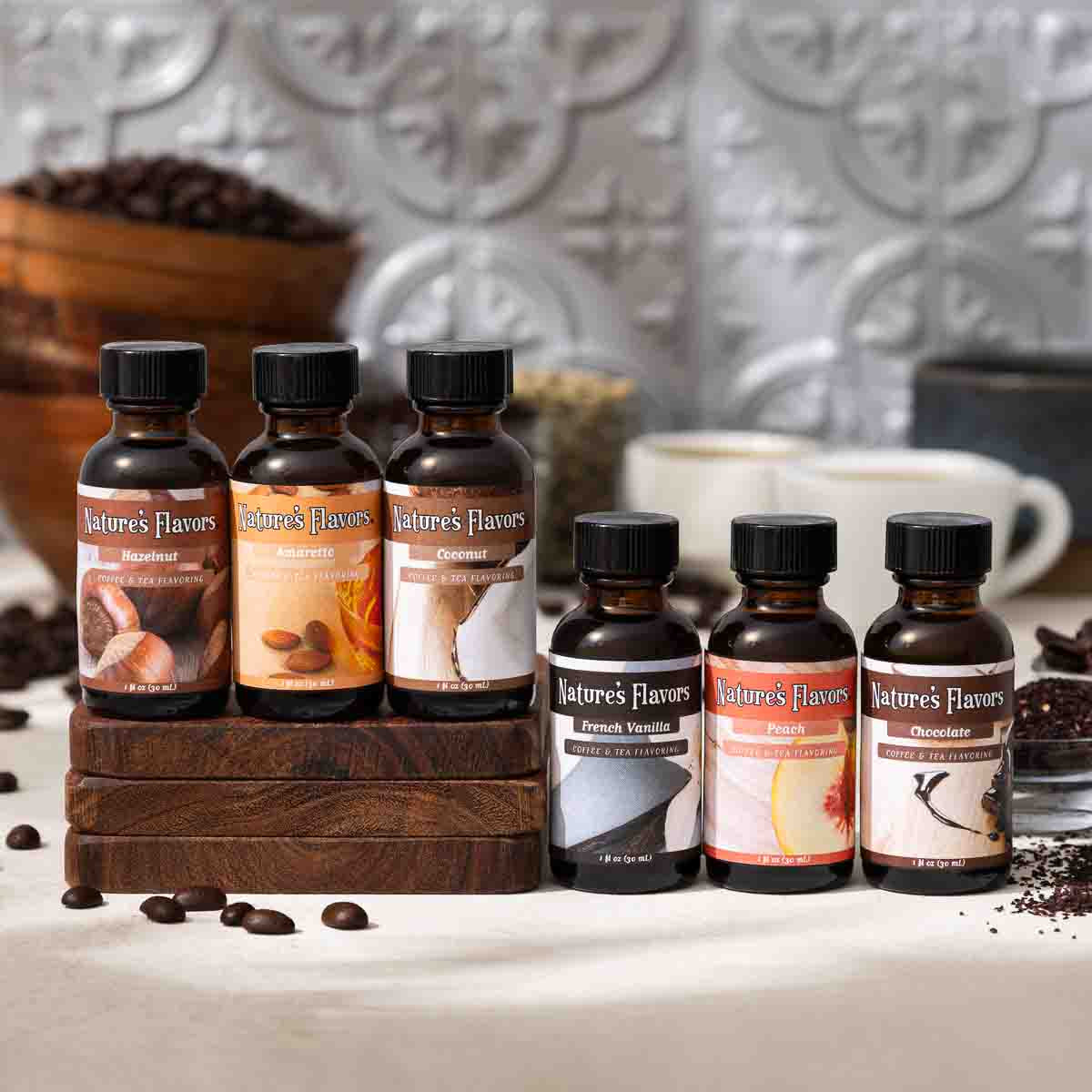 Natures Flavors Sample Pack of Organic Coffee and Tea Flavoring ...